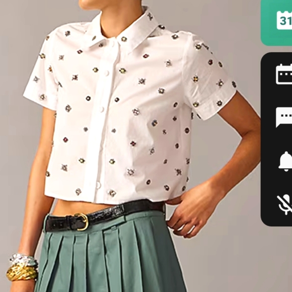 J. Crew | Tops | Nwt Jcrew Collection Gamine Jewel Shirt | Poshmark